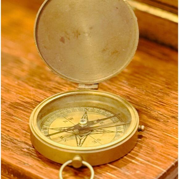 Vintage | Accents | Vintage Brass Nautical Compass Desksized Maritime ...